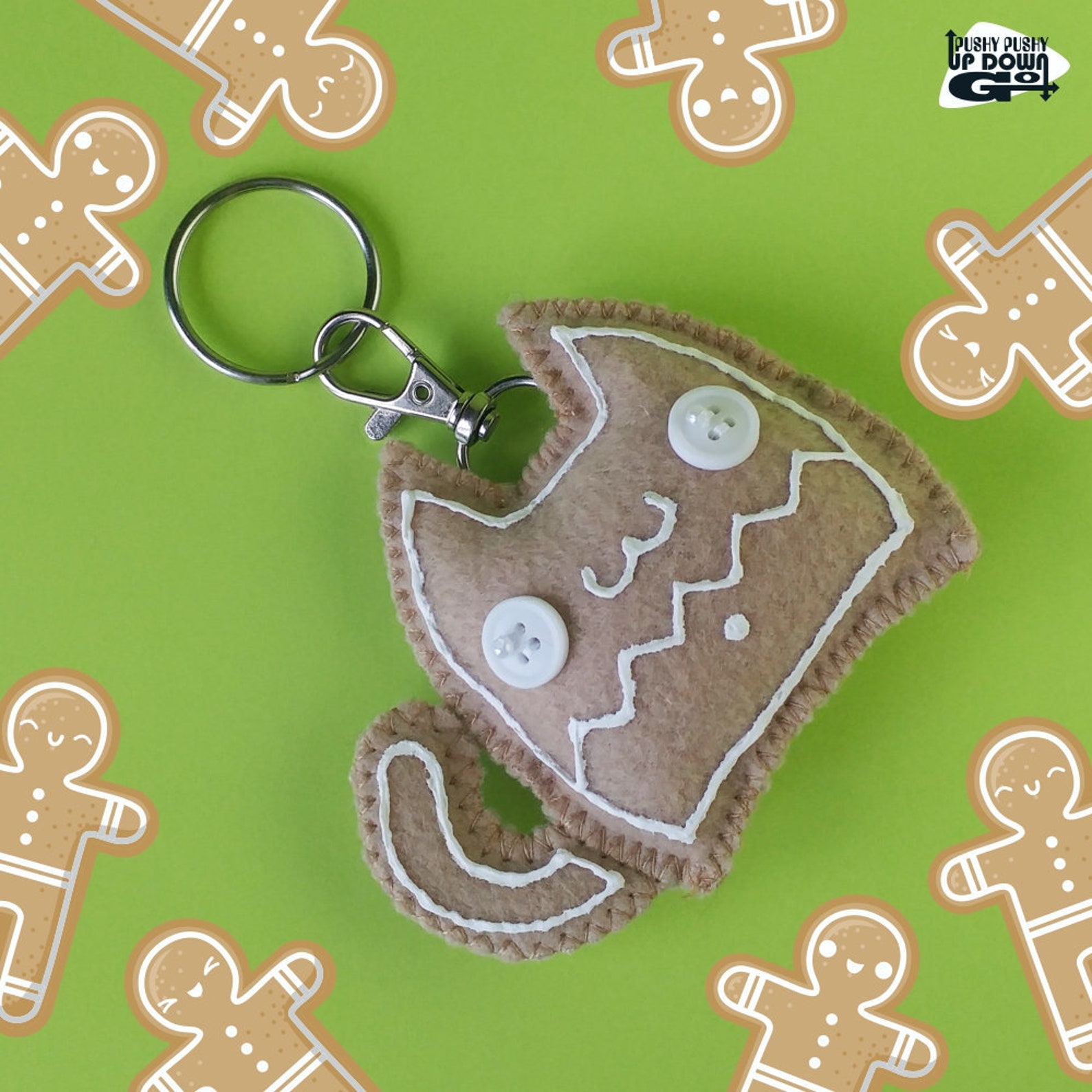 Kawaii Christmas Gingerbread Cookie Cat Plush Keychain & Food - Etsy