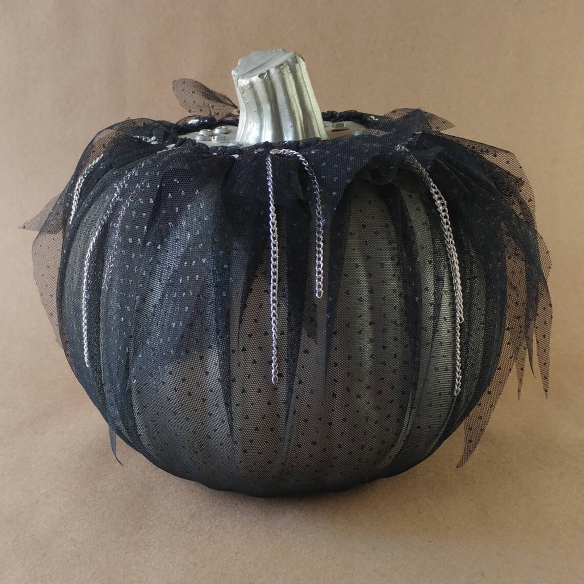 Metallic Silver Punk Gothic Pumpkin Halloween Decoration | Etsy