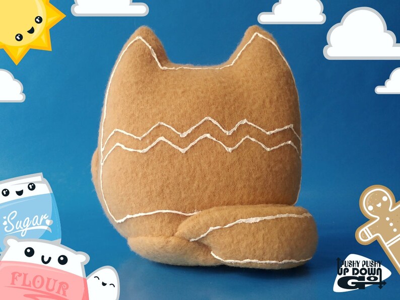 Kawaii Gingerbread Cookie Cat Food Plushie Cute Stuffed Cat | Etsy