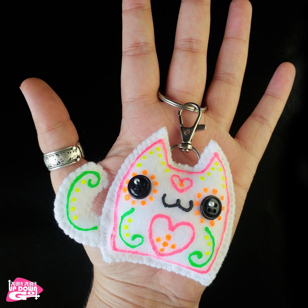 Kawaii Sugar Skull Cat Plush Keychain & Food Bag Charm Kawaii | Etsy