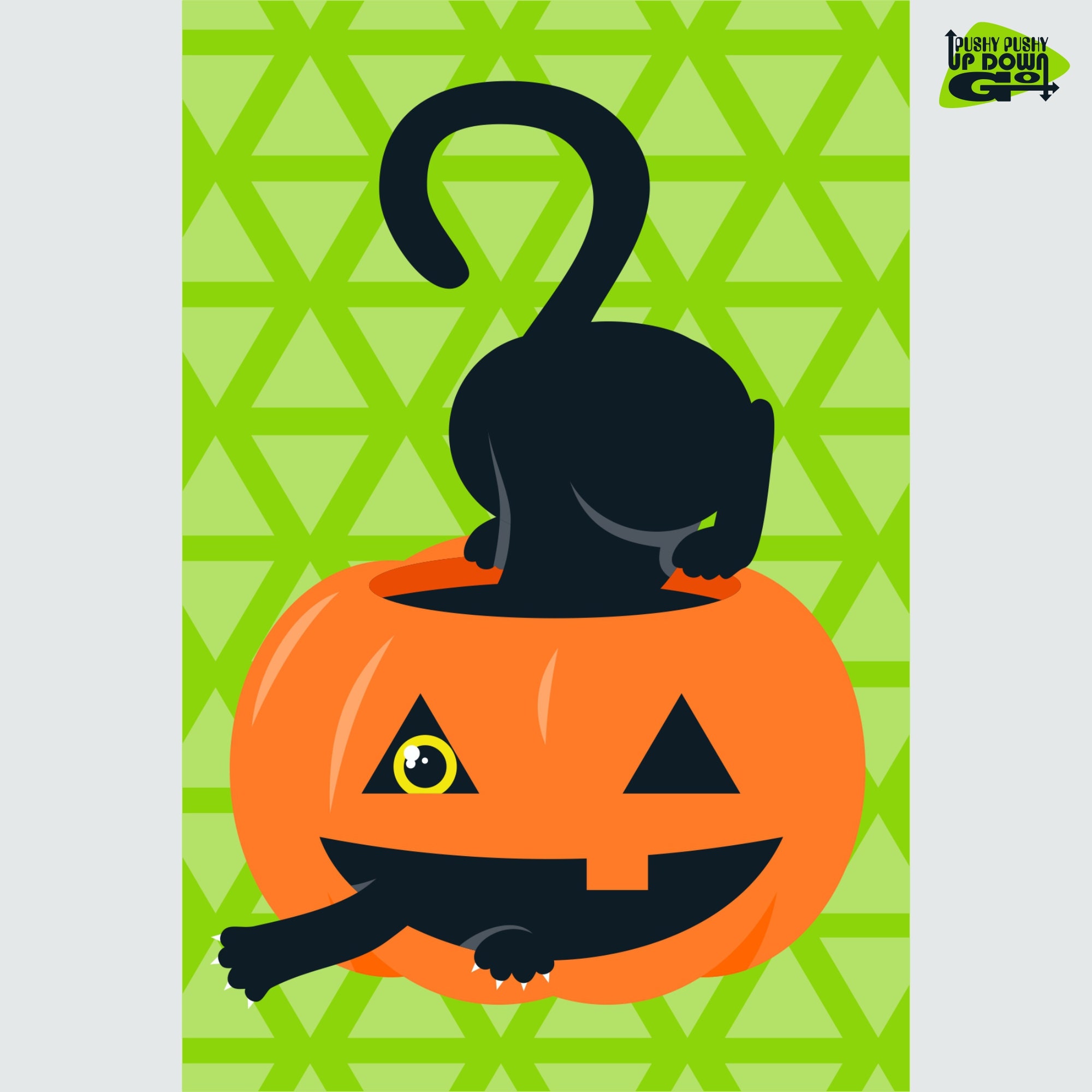 Funny Black Cat Halloween Pumpkin Postcards set of 4 Cards - Etsy