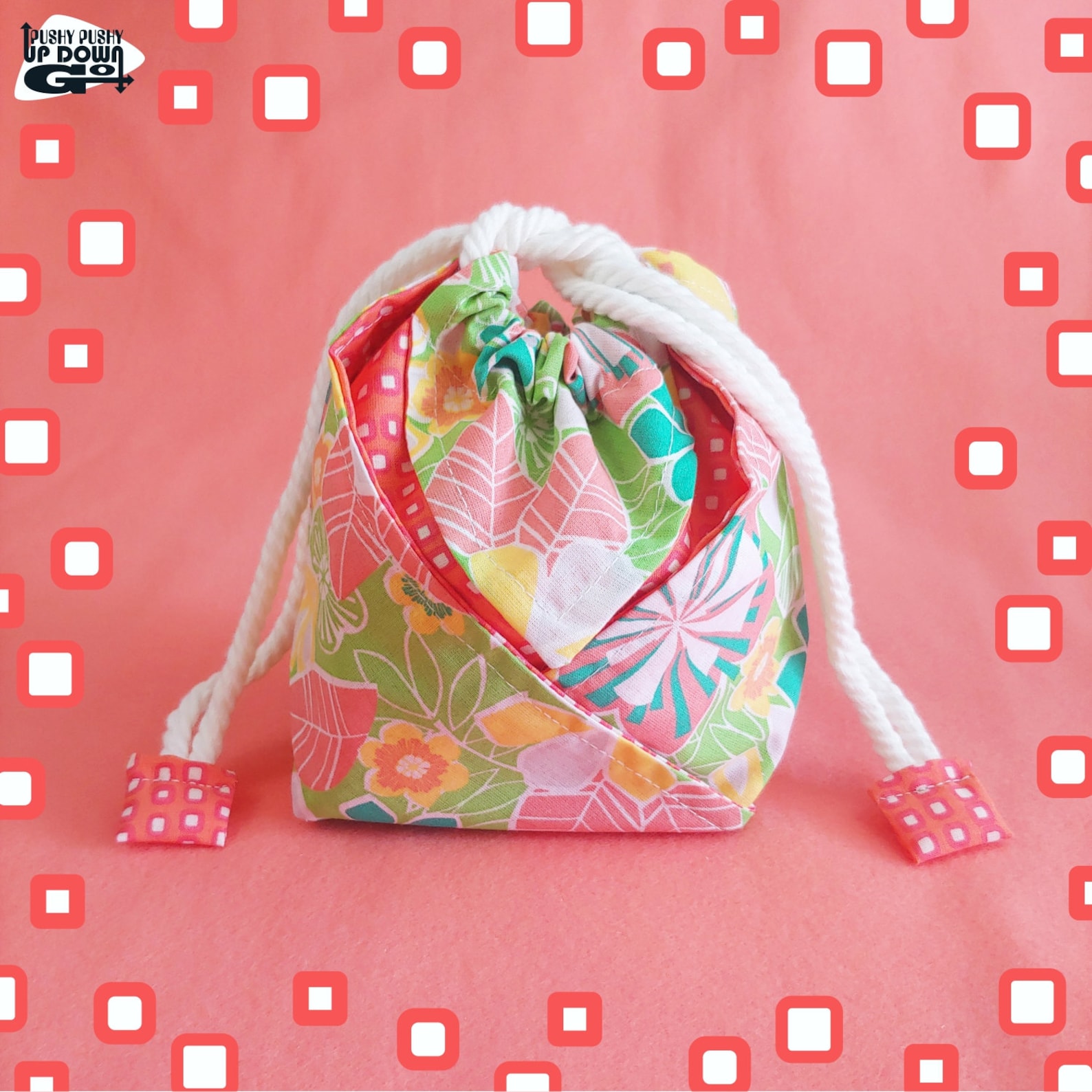 Tropical Floral Drawstring Bag Small Modified Japanese Petal | Etsy