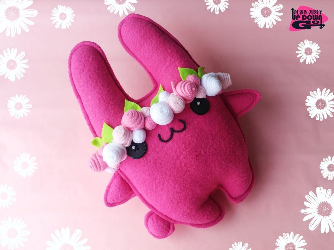 Cute Kawaii Pink Easter Bunny Rabbit Plushie With Flower Crown, Cute ...