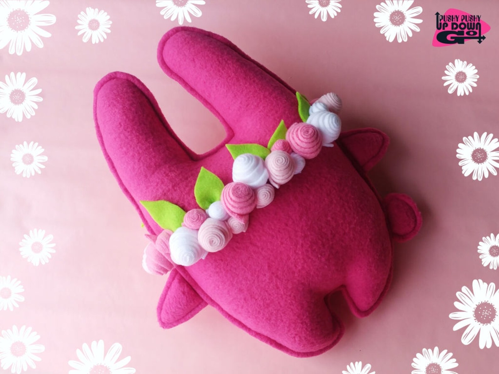 Cute Kawaii Pink Easter Bunny Rabbit Plushie With Flower - Etsy