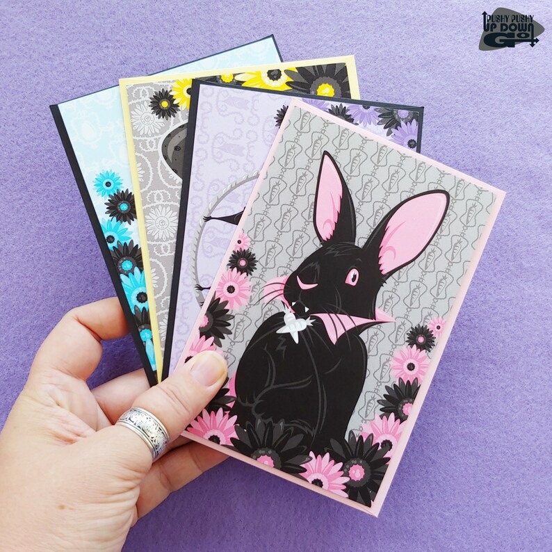 Goth Easter Postcards (set of 4 Cards + Envelopes), Mixed Set - Etsy