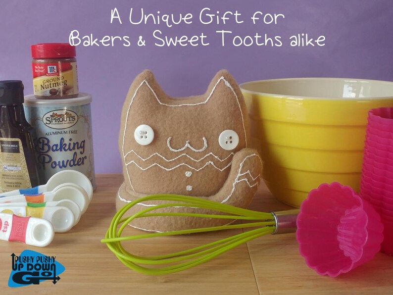 Kawaii Gingerbread Cookie Cat Food Plushie Cute Stuffed Cat | Etsy