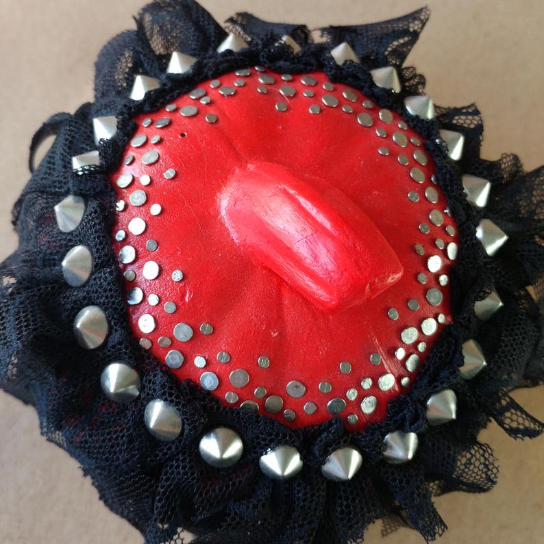 Black & Red Lace Gothic Punk Pumpkin Halloween Decoration - Etsy