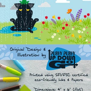 Funny Black Cat April Showers/may Flowers Postcards set of 4 Cards ...