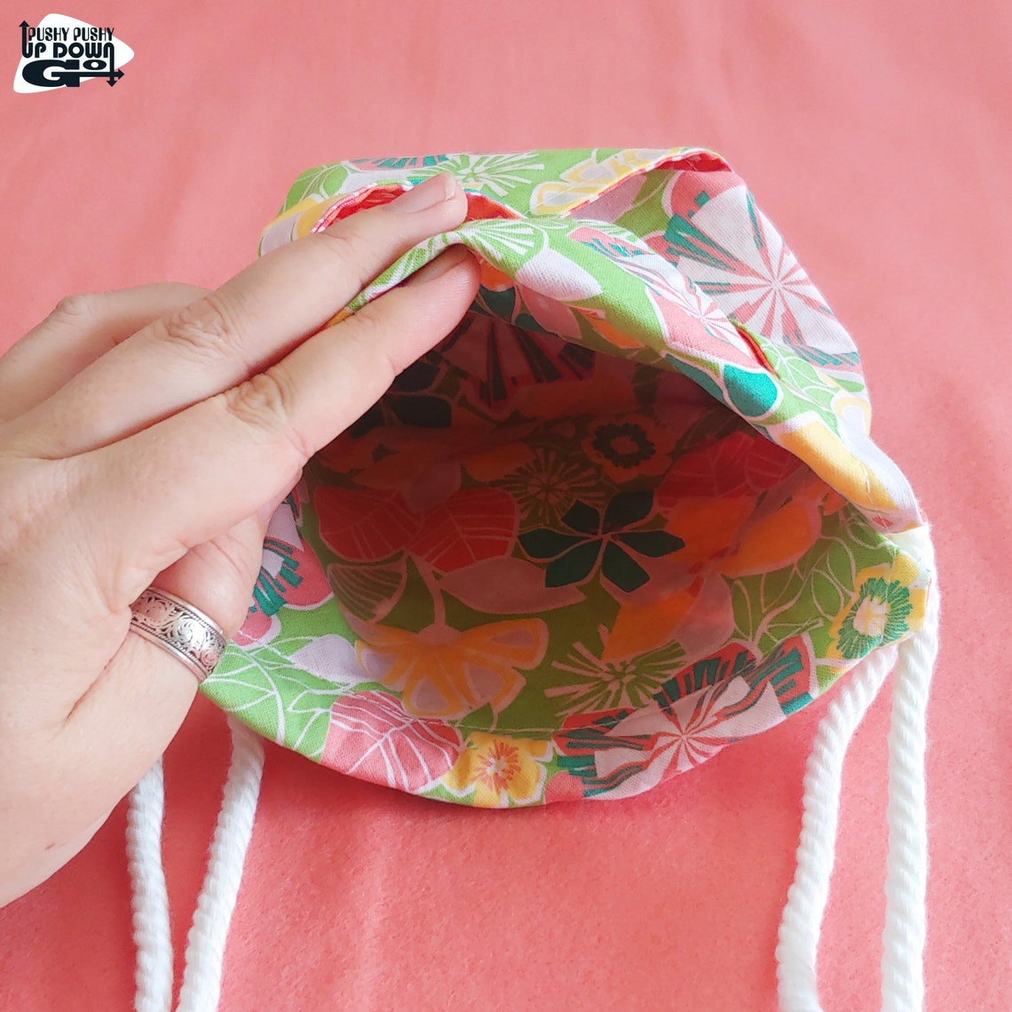 Tropical Floral Drawstring Bag Small Modified Japanese Petal | Etsy