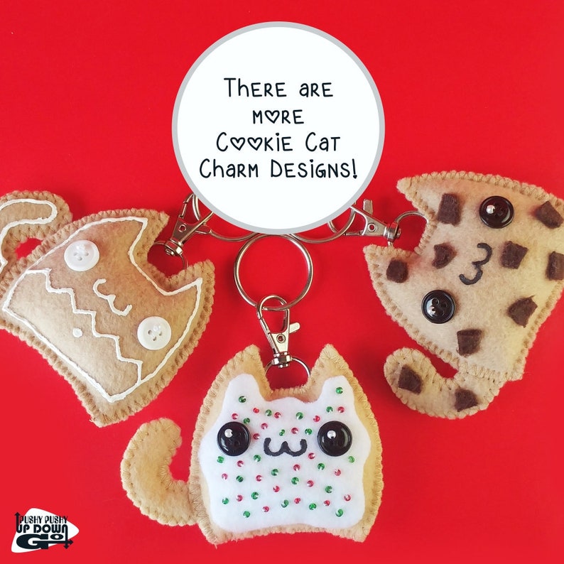 Kawaii Christmas Gingerbread Cookie Cat Plush Keychain & Food - Etsy