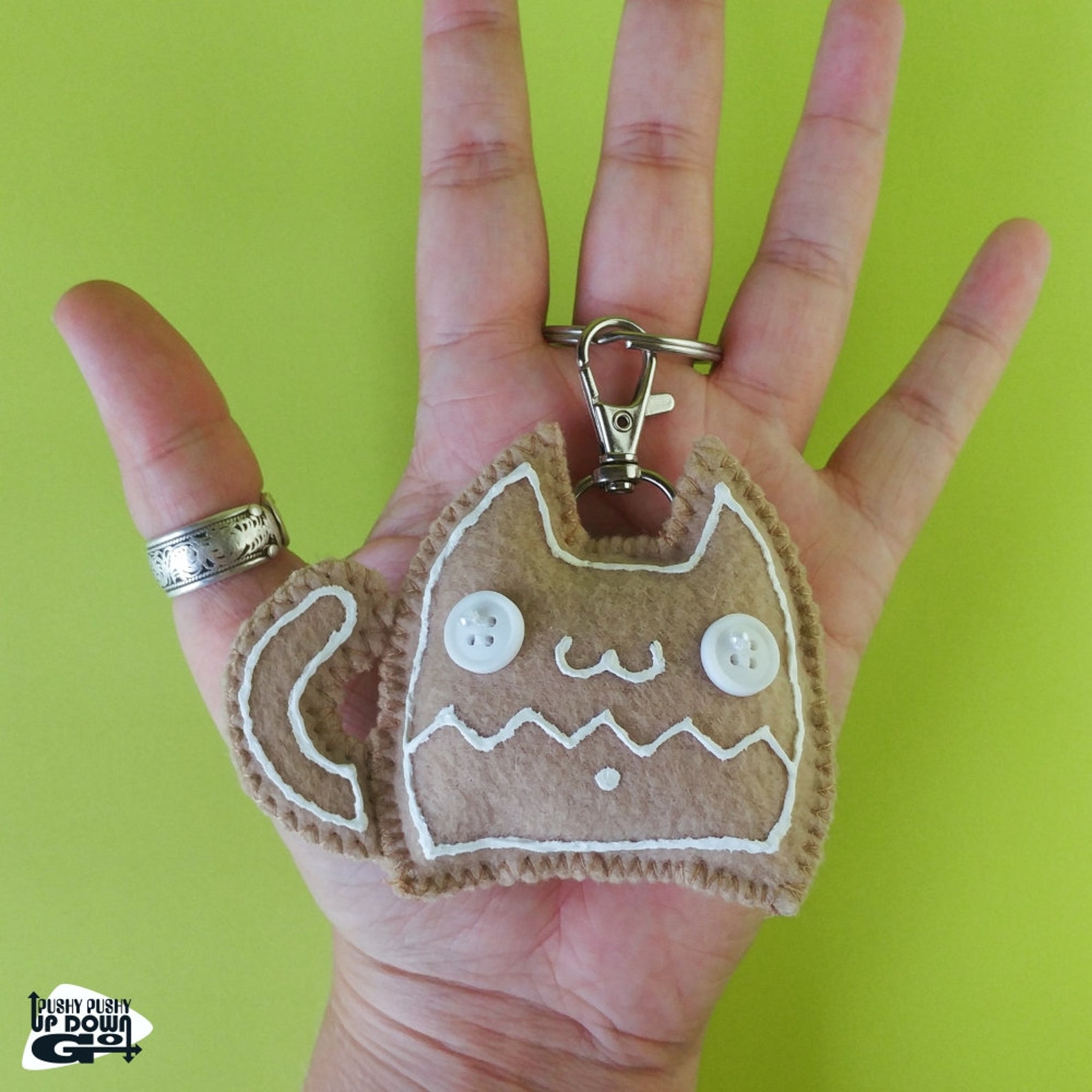 Kawaii Christmas Gingerbread Cookie Cat Plush Keychain & Food - Etsy