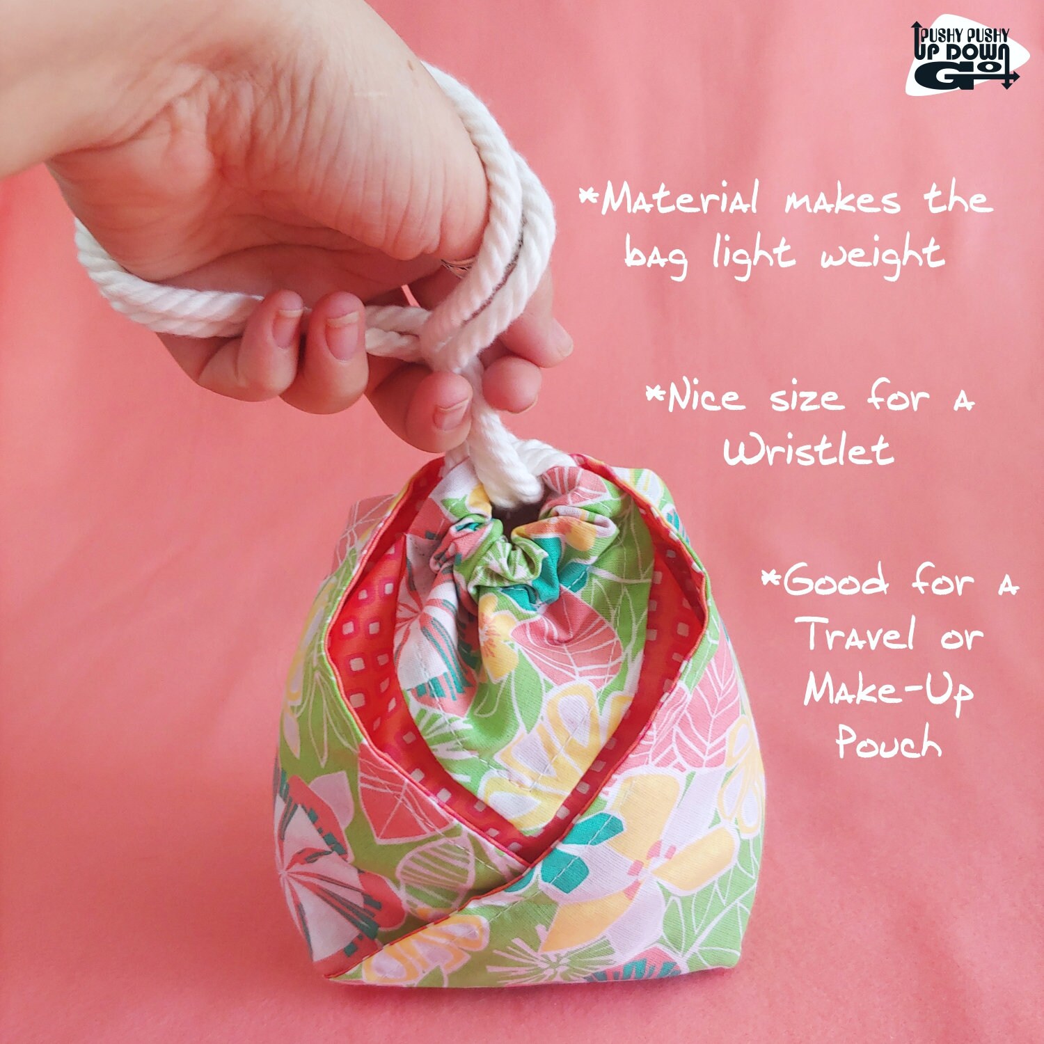 Tropical Floral Drawstring Bag Small Modified Japanese Petal | Etsy