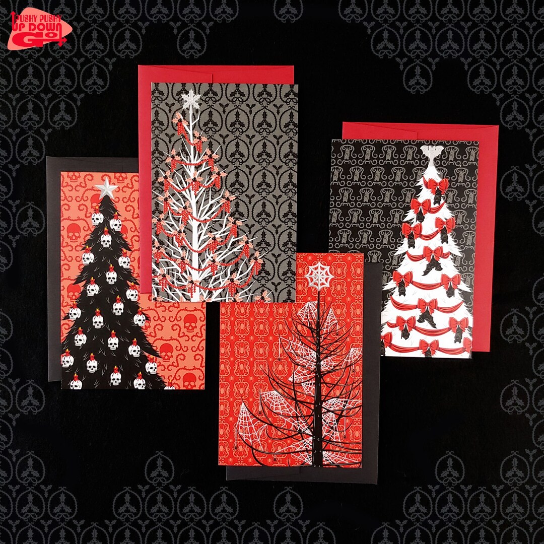 Goth Christmas Tree Postcards (set of 4 Cards) - Etsy