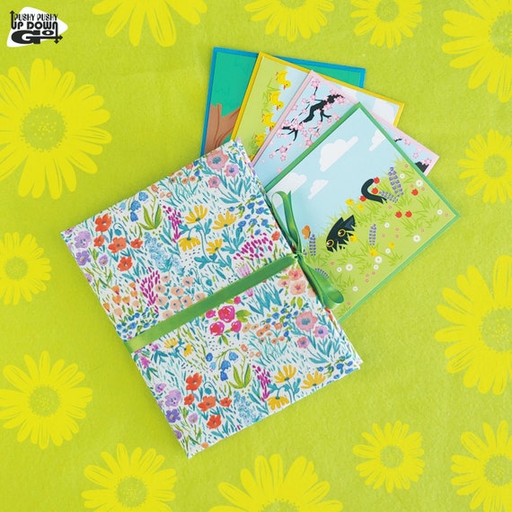 Spring Rainbow Flower Field Card Holder 5 X 7 & | Etsy