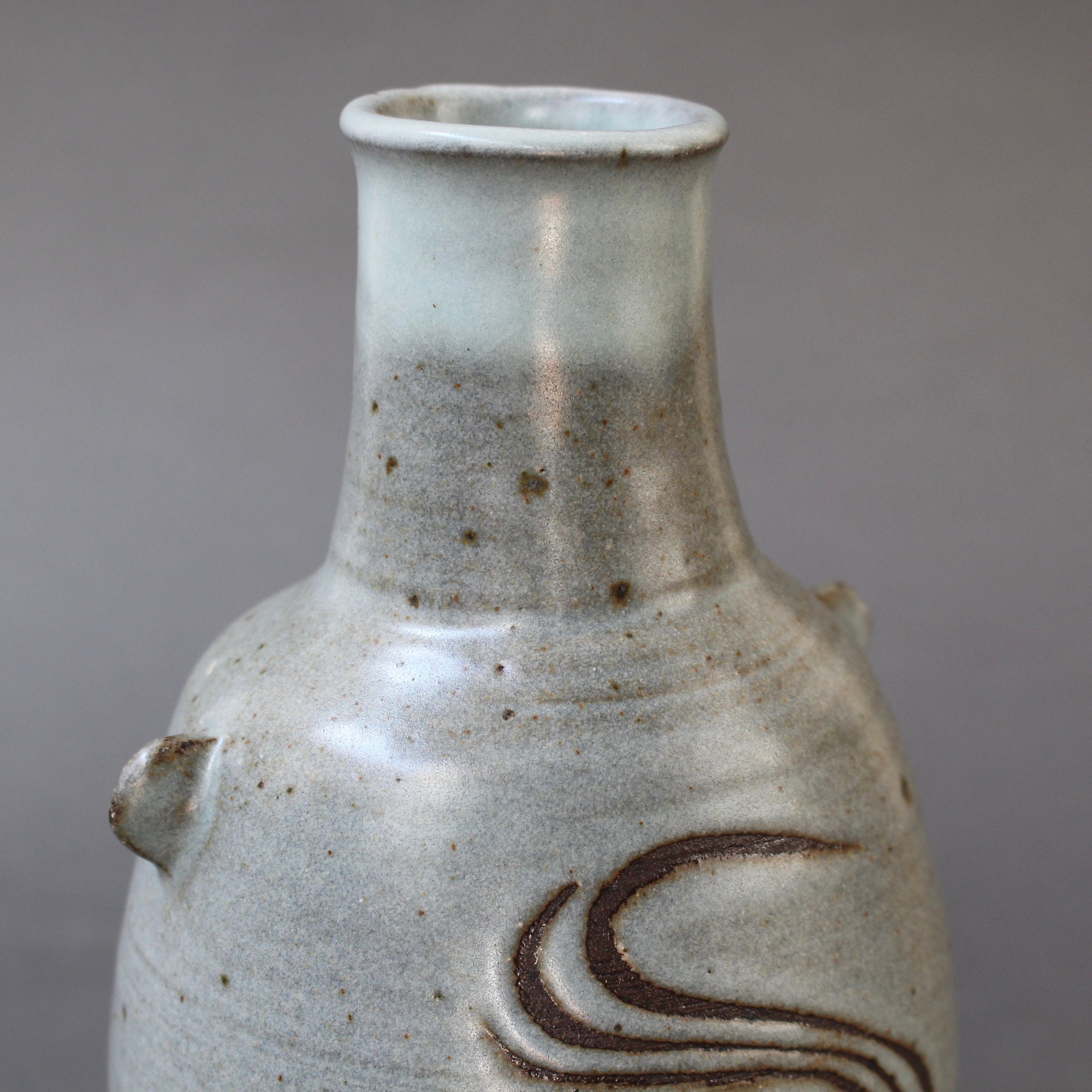 Japanese Style Ceramic Vase With Lugs by Janet Leach 1981 - Etsy