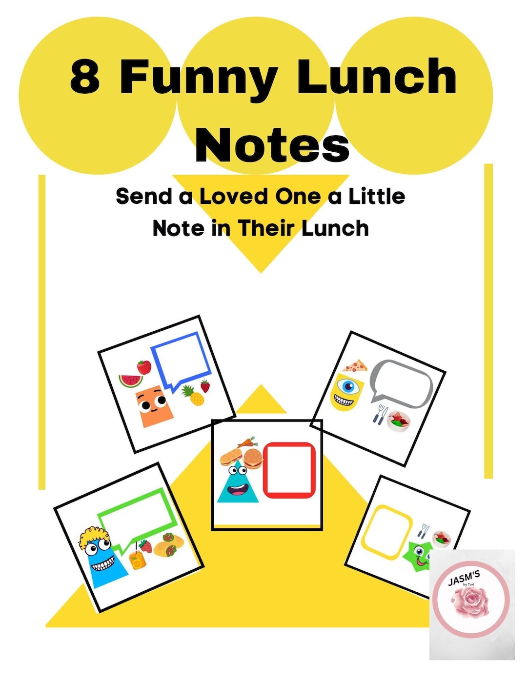 8 Cute Funny Lunch Notes NEW and BIGGER - Etsy