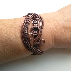 Copper Forged Bracelet. Size19cm. Wire Wrap Jewelry LARP. Armlet Copper ...