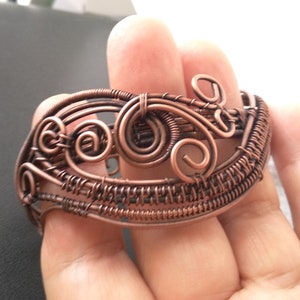 Copper Forged Bracelet. Size19cm. Wire Wrap Jewelry LARP. Armlet Copper ...
