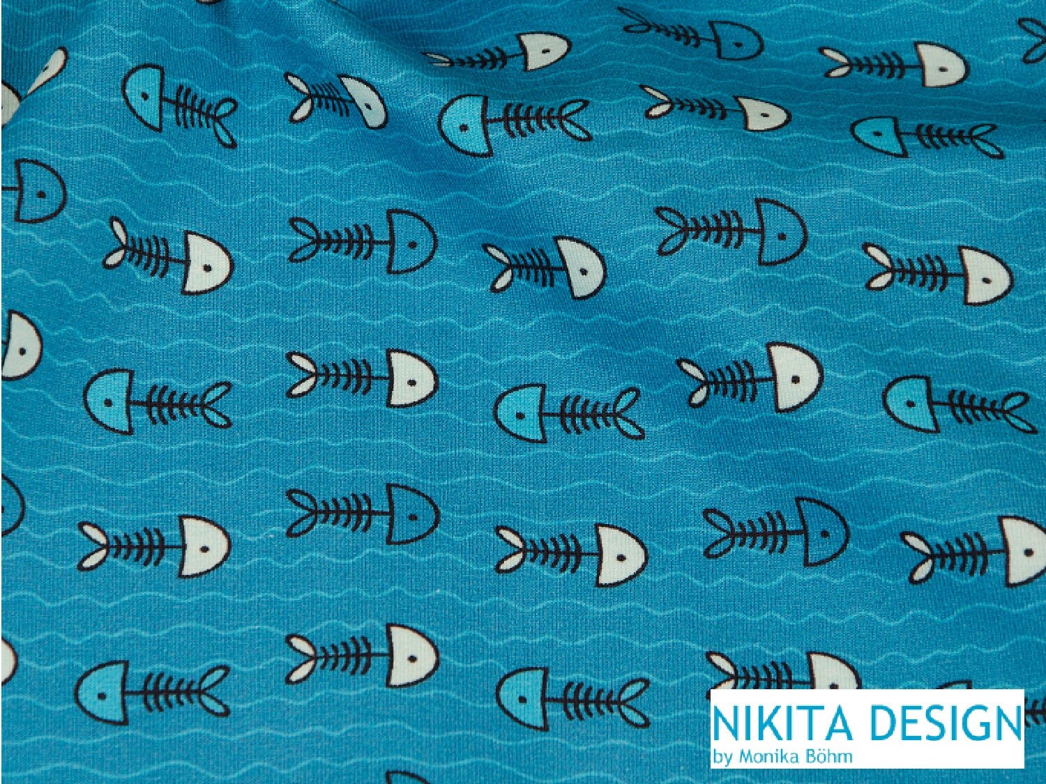 Jersey bluebeard Pirate Octopus Ship Sea Fishbones Blue Turquoise Mint ...