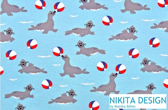 Jersey Sweet Seals Robbe Seehund blau Hilco | Etsy