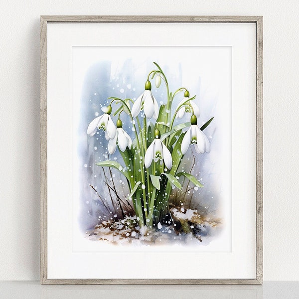 Flower Painting Snowdrops - Etsy