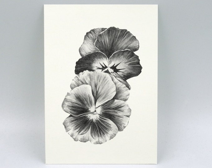 ORIGINAL Pansies Pencil Drawing Collectable Wall Art | Etsy