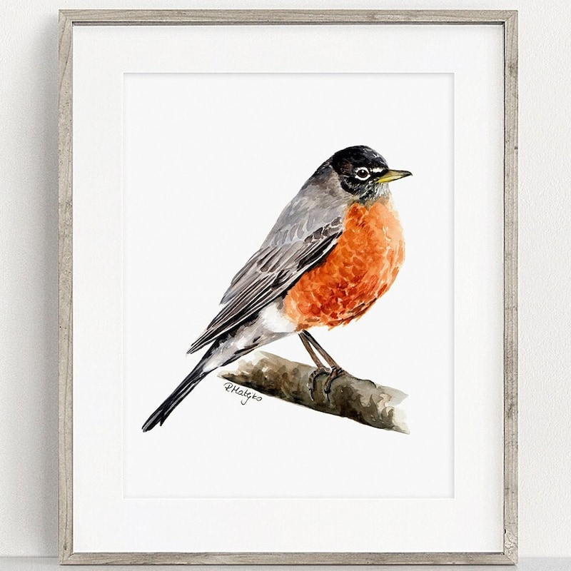 Robin Painting - Etsy