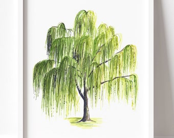 Willow Tree Print - Etsy