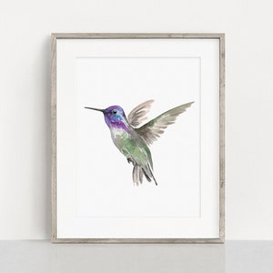 PRINTABLE Hummingbirds Art Set of 4 - Watercolor Hummingbird Painting ...