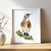 Fieldfare Art PRINT, Winter Bird Watercolour Painting Wall Art, British ...