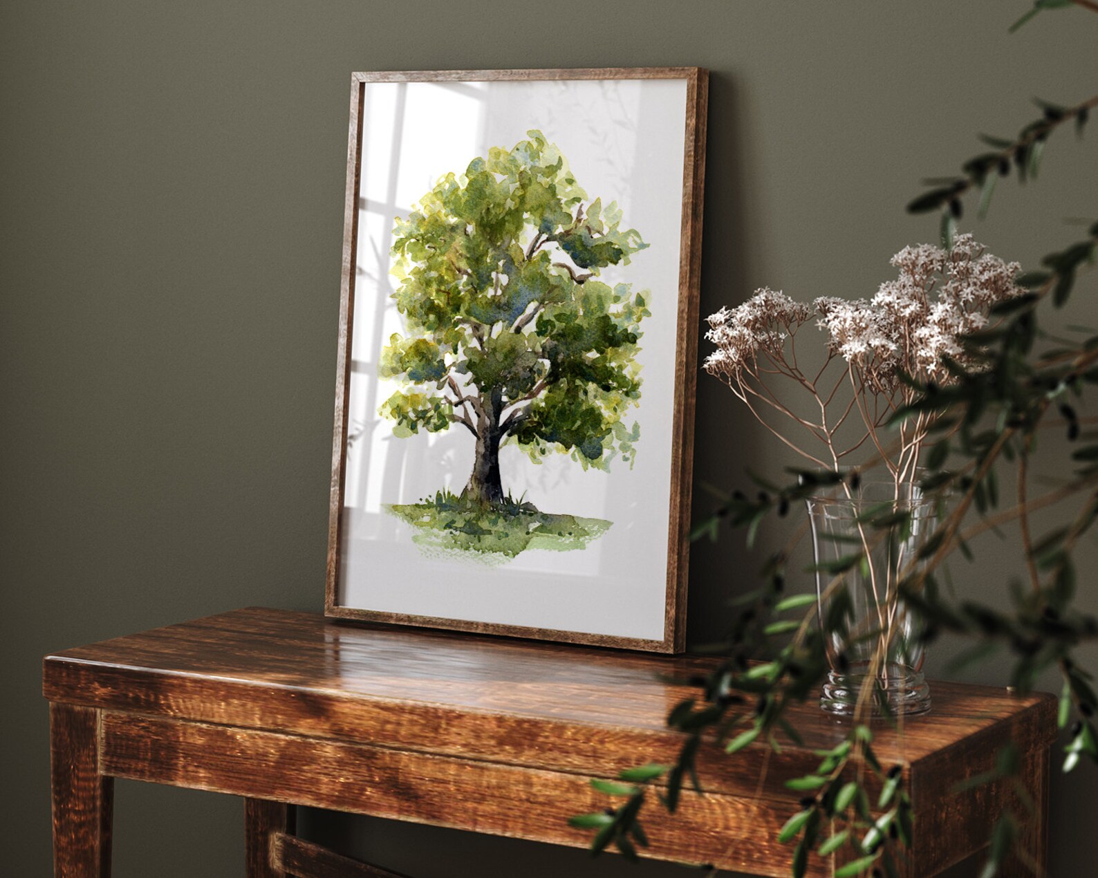 PRINTABLE American Oak Tree Art Watercolor Oak Tree Print - Etsy