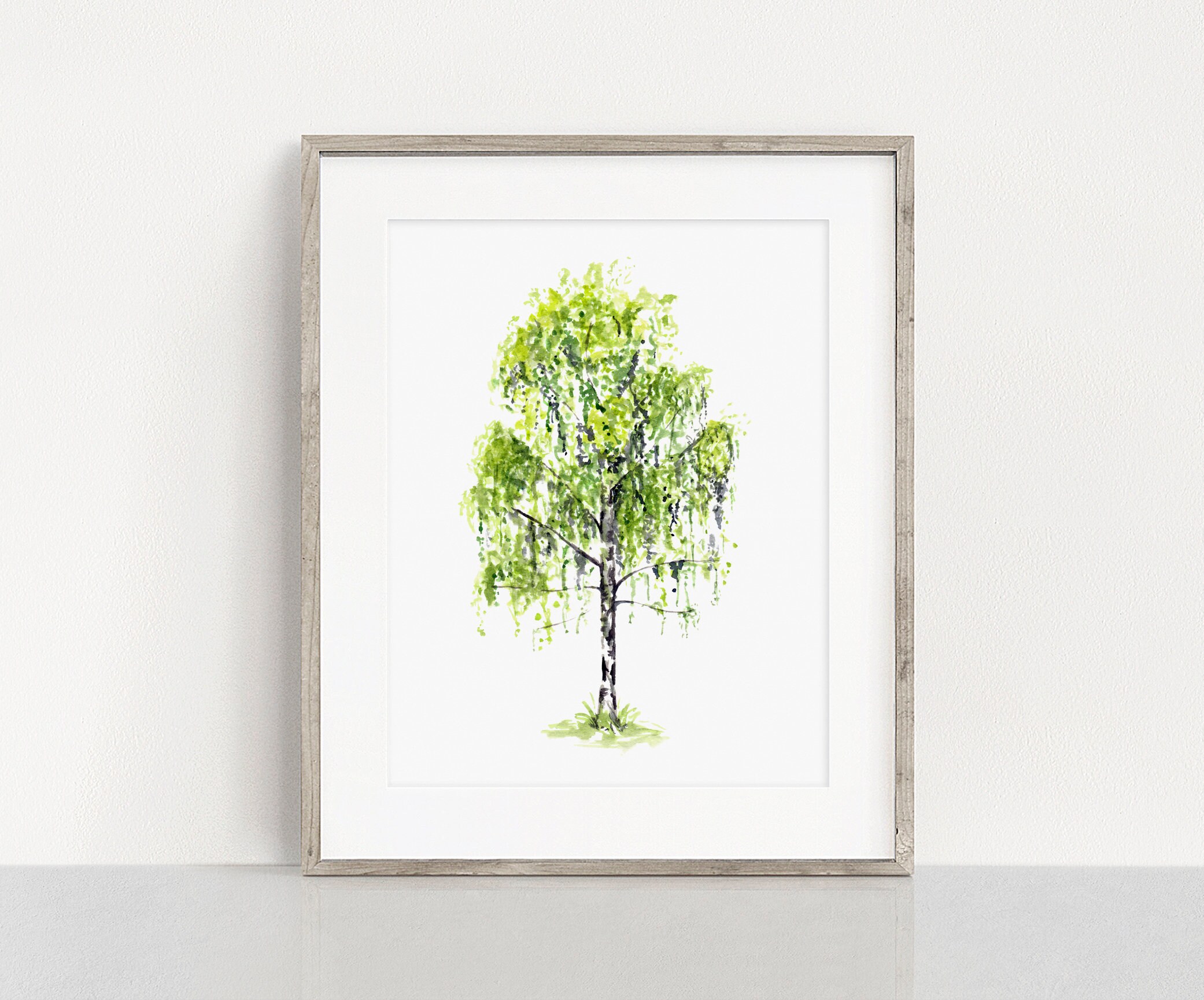 PRINTABLE Tree Art Set of 3 - Watercolour Tree Painting, Silver Birch ...