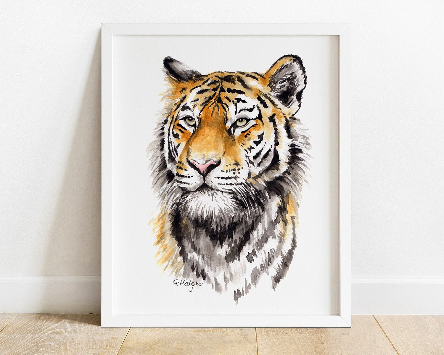 Watercolor Tiger Drawing