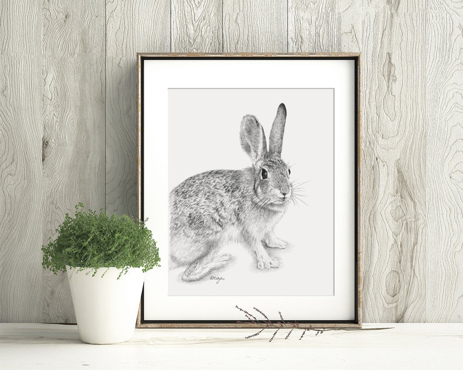 PRINTABLE Bunny Art Print Rabbit Pencil Wall Art Cute Bunny - Etsy UK