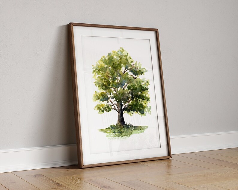 PRINTABLE American Oak Tree Art Watercolor Oak Tree Print - Etsy