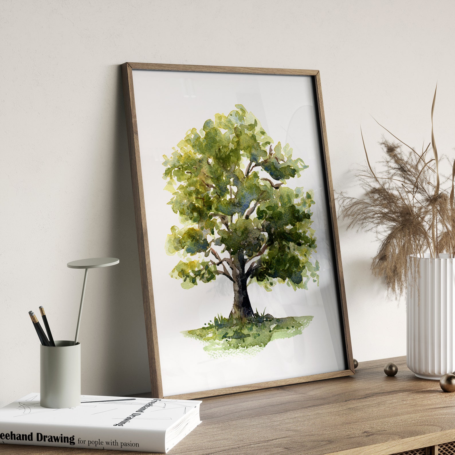 PRINTABLE American Oak Tree Art Watercolor Oak Tree Print - Etsy