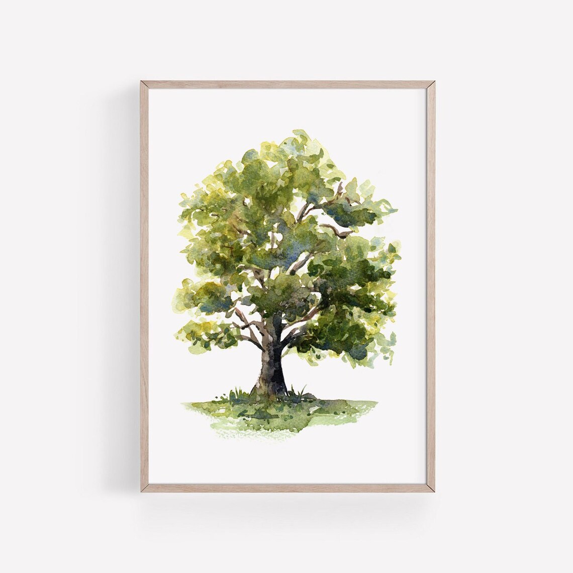 PRINTABLE American Oak Tree Art Watercolor Oak Tree Print - Etsy