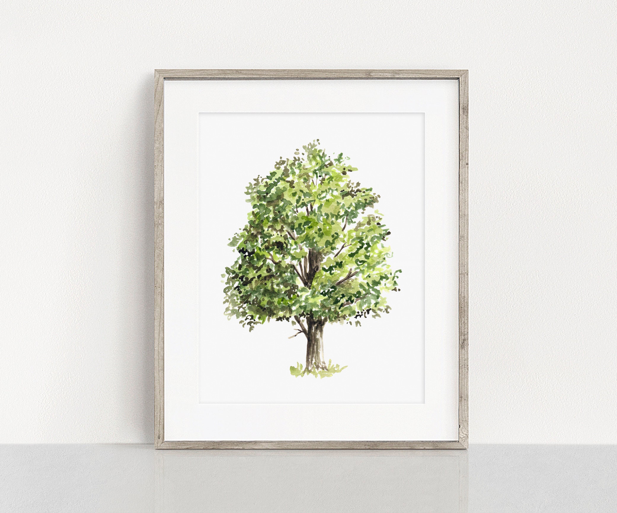 PRINTABLE Tree Art Set of 3 - Watercolour Tree Painting, Silver Birch ...