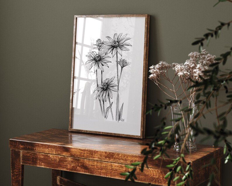 Daisies Art PRINT, Daisy Flower Wall Art, Nature Decor, Wildflower ...