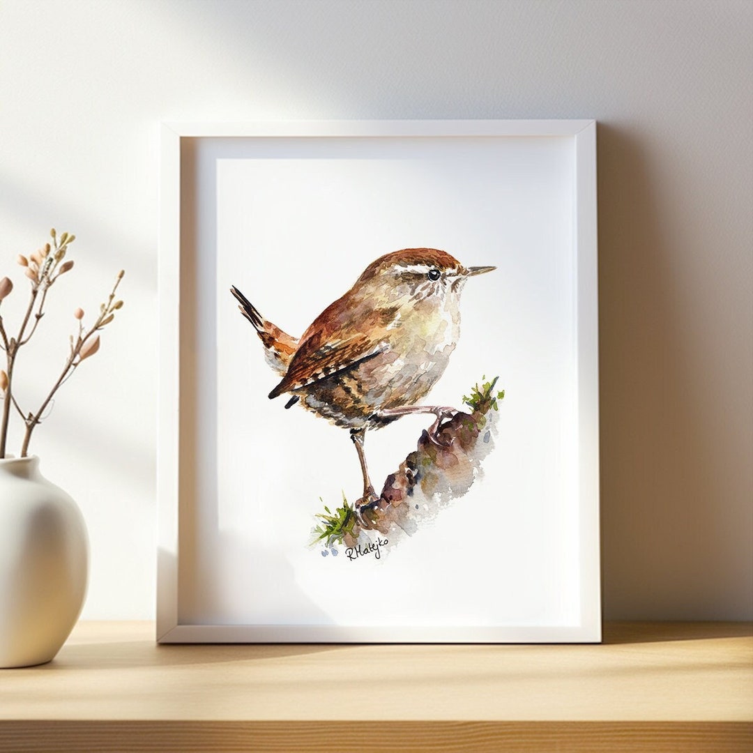 Wren Wall Art PRINT, Garden Bird, Jenny Wren, Bird Watching Gift ...