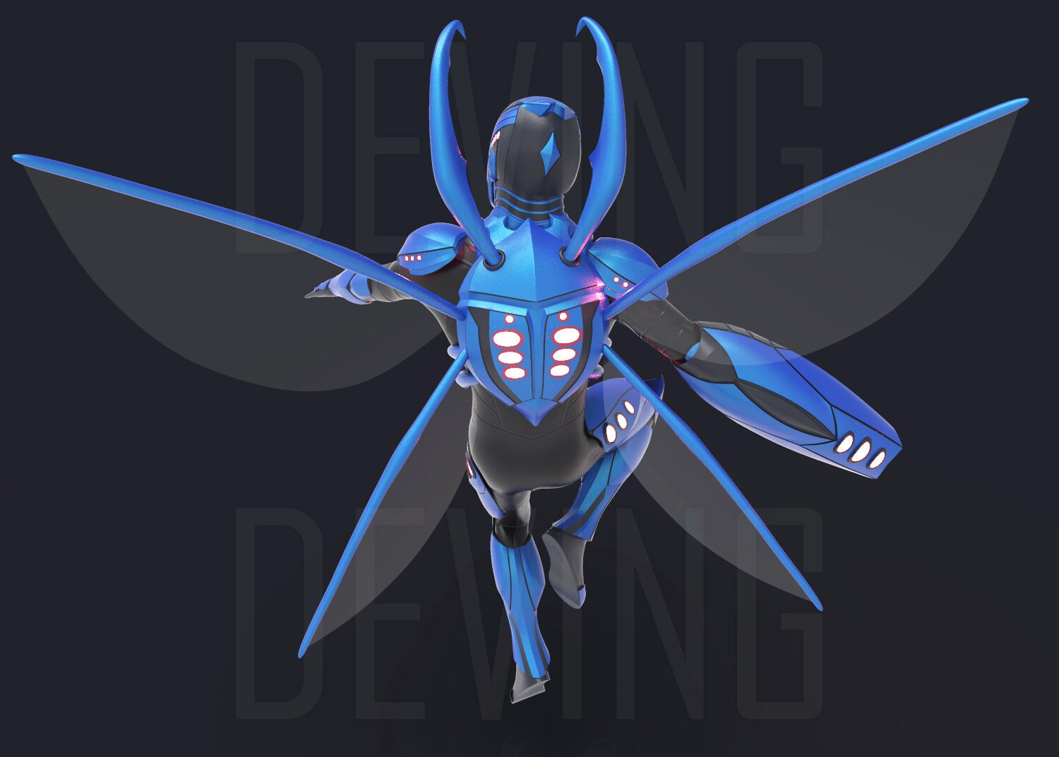 BLUE BEETLE ARMOR 3D Printable for Cosplay - Etsy