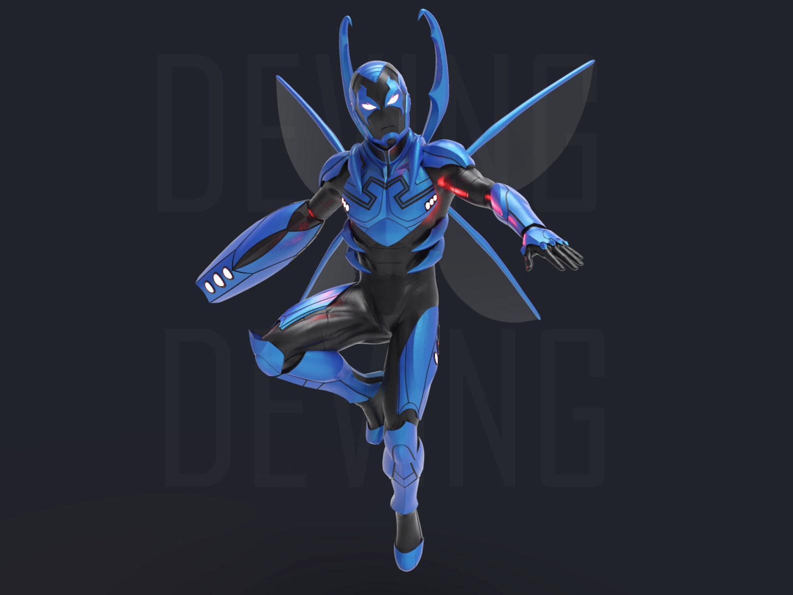 BLUE BEETLE ARMOR 3D Printable for Cosplay - Etsy Sweden