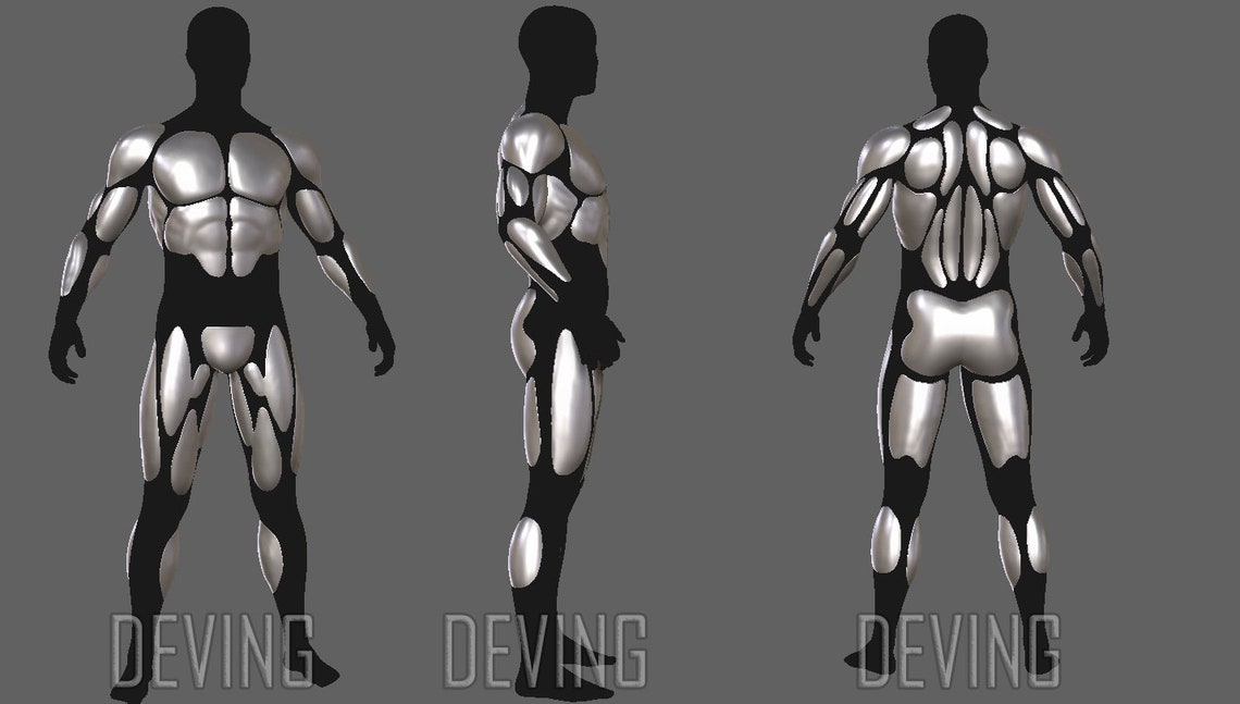 SLIM MUSCLES FOR Superhero 3D Paintable Files - Etsy