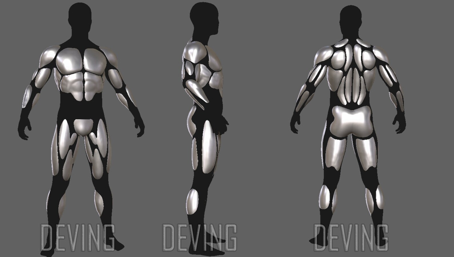 SLIM MUSCLES FOR Superhero 3D Paintable Files - Etsy