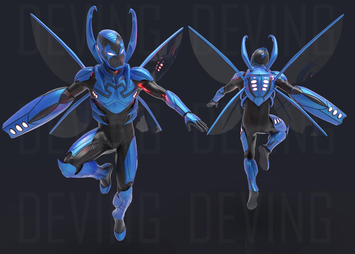 BLUE BEETLE ARMOR 3D Printable for Cosplay - Etsy Sweden