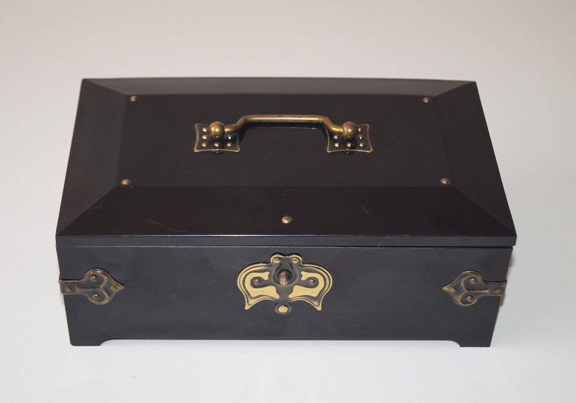 Soviet Box Music Box Box Ussr Jewellery Box Vintage Box Black - Etsy