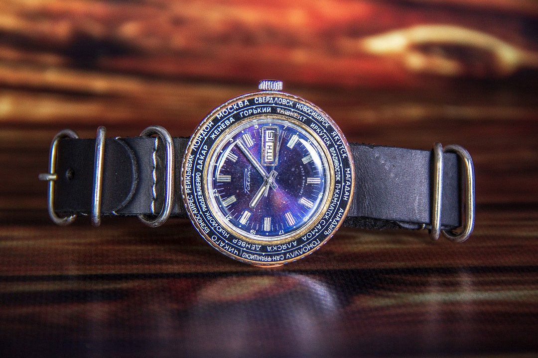 Raketa Watch Raketa Cities Soviet Watch World Time Watch - Etsy