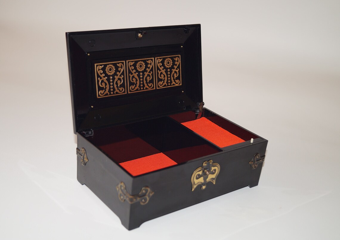 Soviet Box Music Box Box Ussr Jewellery Box Vintage Box Black - Etsy