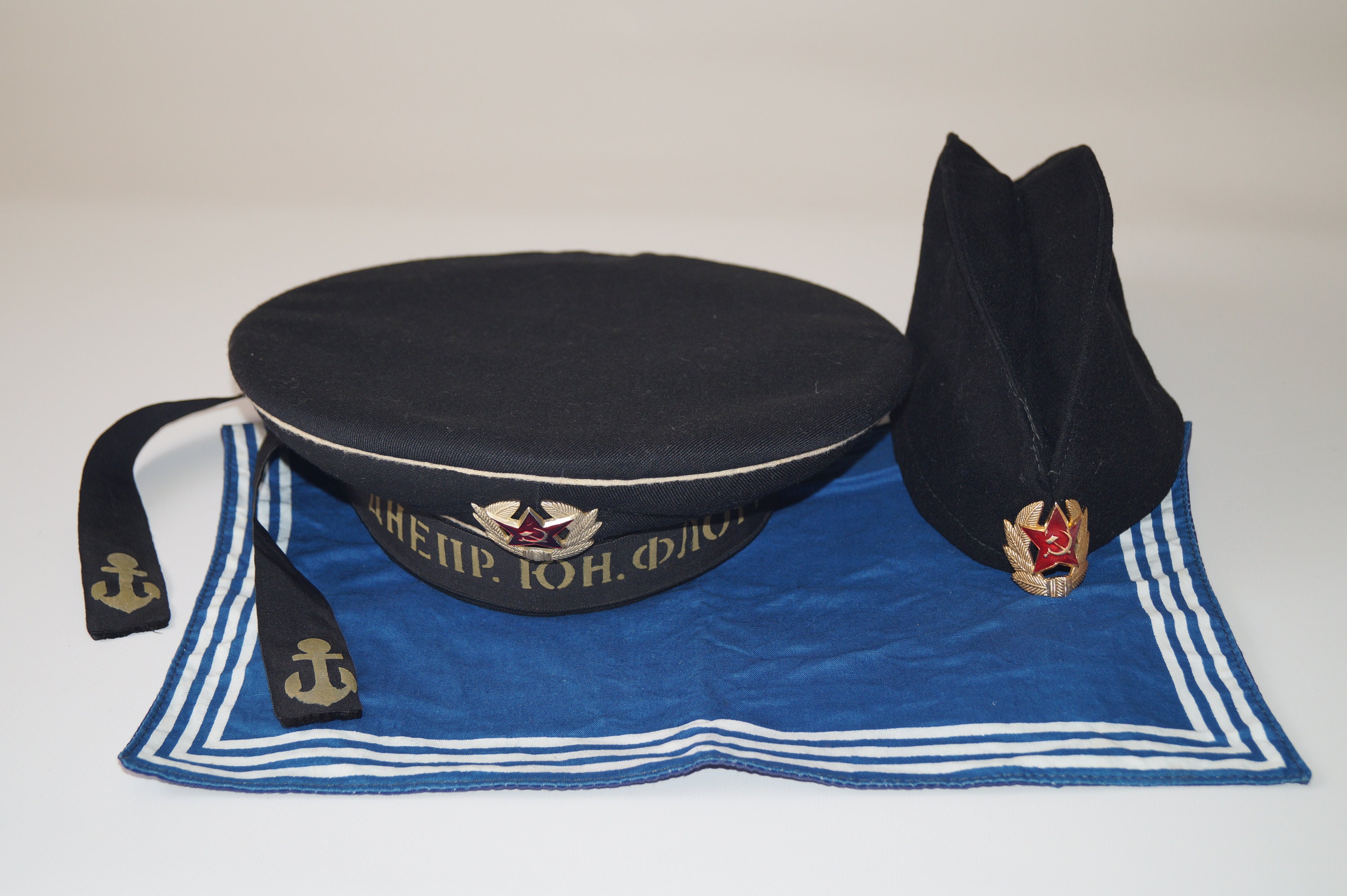 Set of 3 Sea cap Nautical collar Peakless cap Marine peakless | Etsy