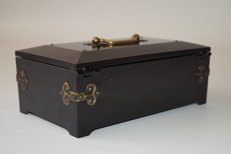Soviet box Music box Box ussr Jewellery box Vintage box Black | Etsy